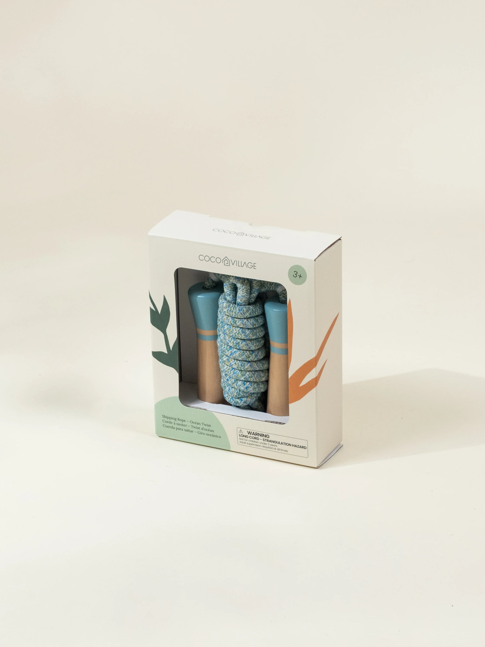 Wooden Handle Skipping Rope – Ocean Twist – Coco Village