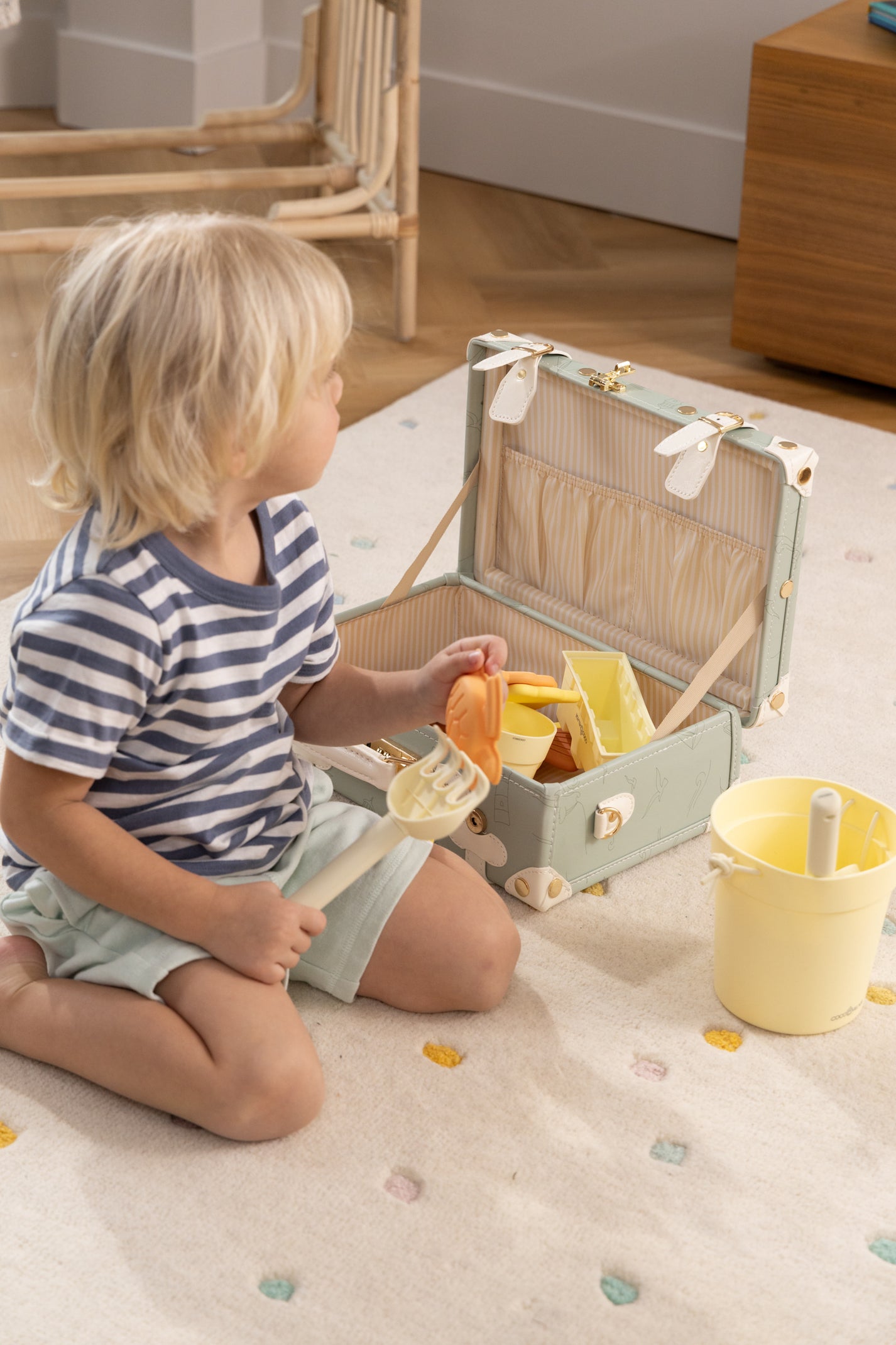 Vegan Leather Play Suitcase - Ocean – Coco Village