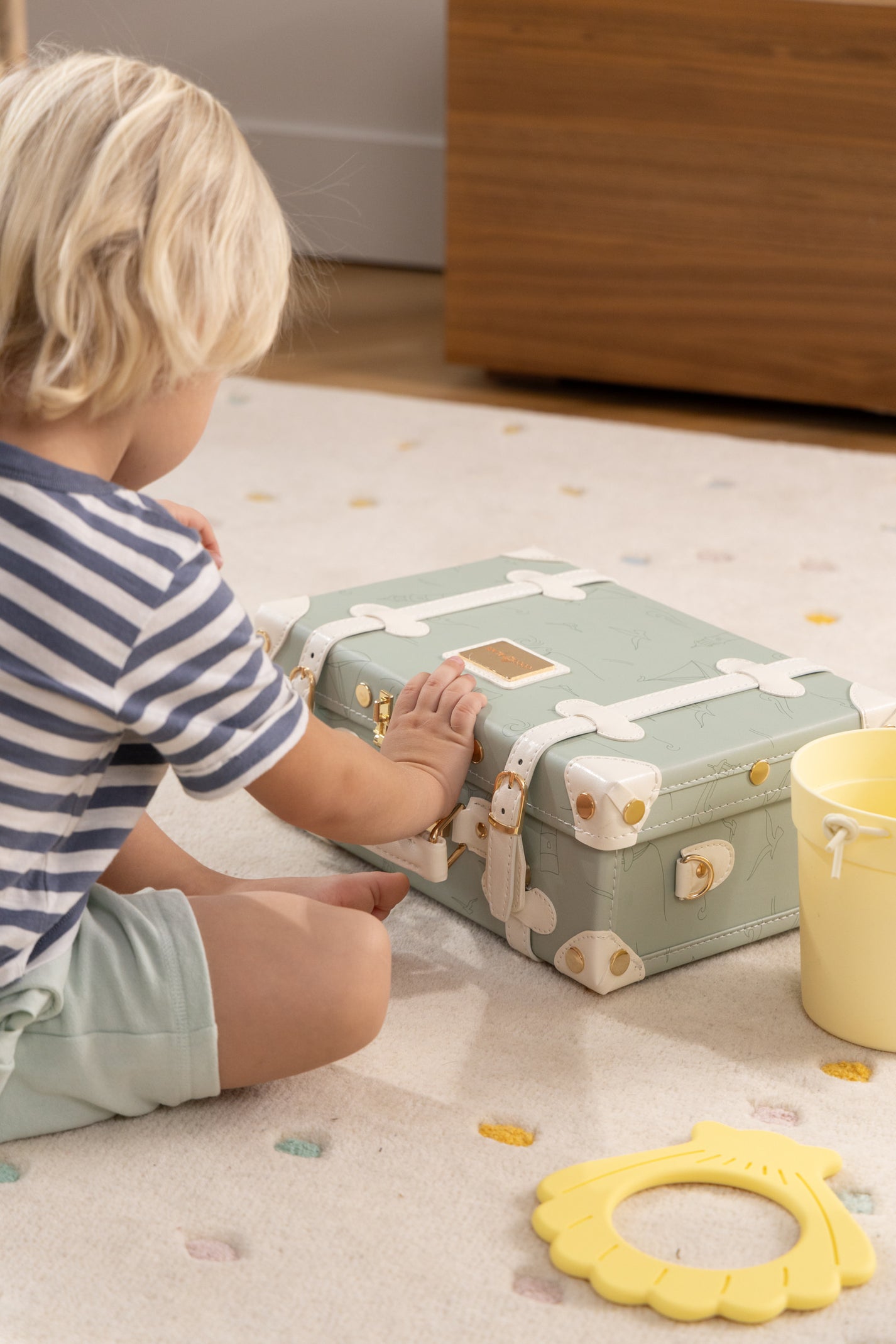 Vegan Leather Play Suitcase - Ocean – Coco Village