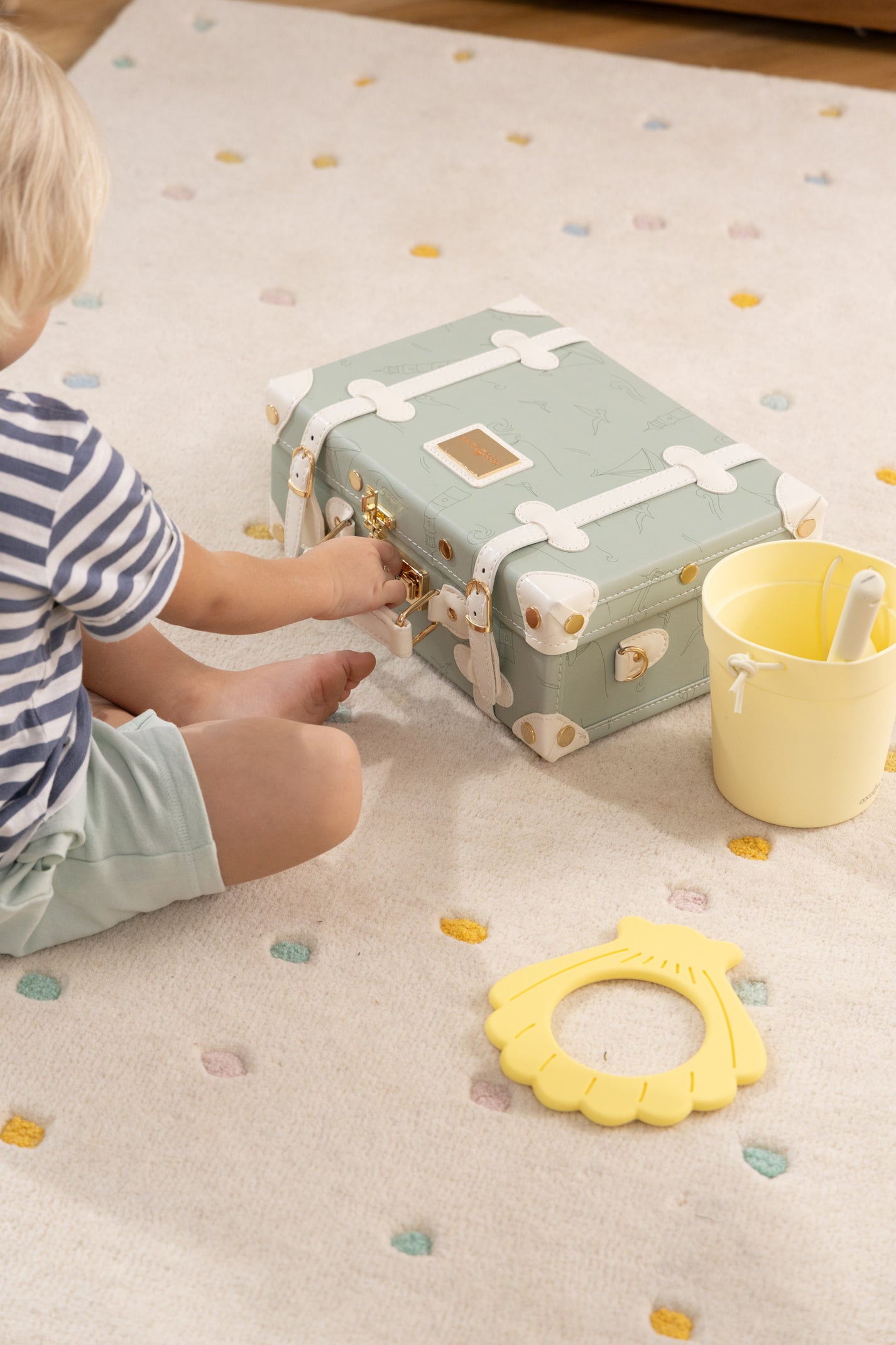 Vegan Leather Play Suitcase - Ocean – Coco Village