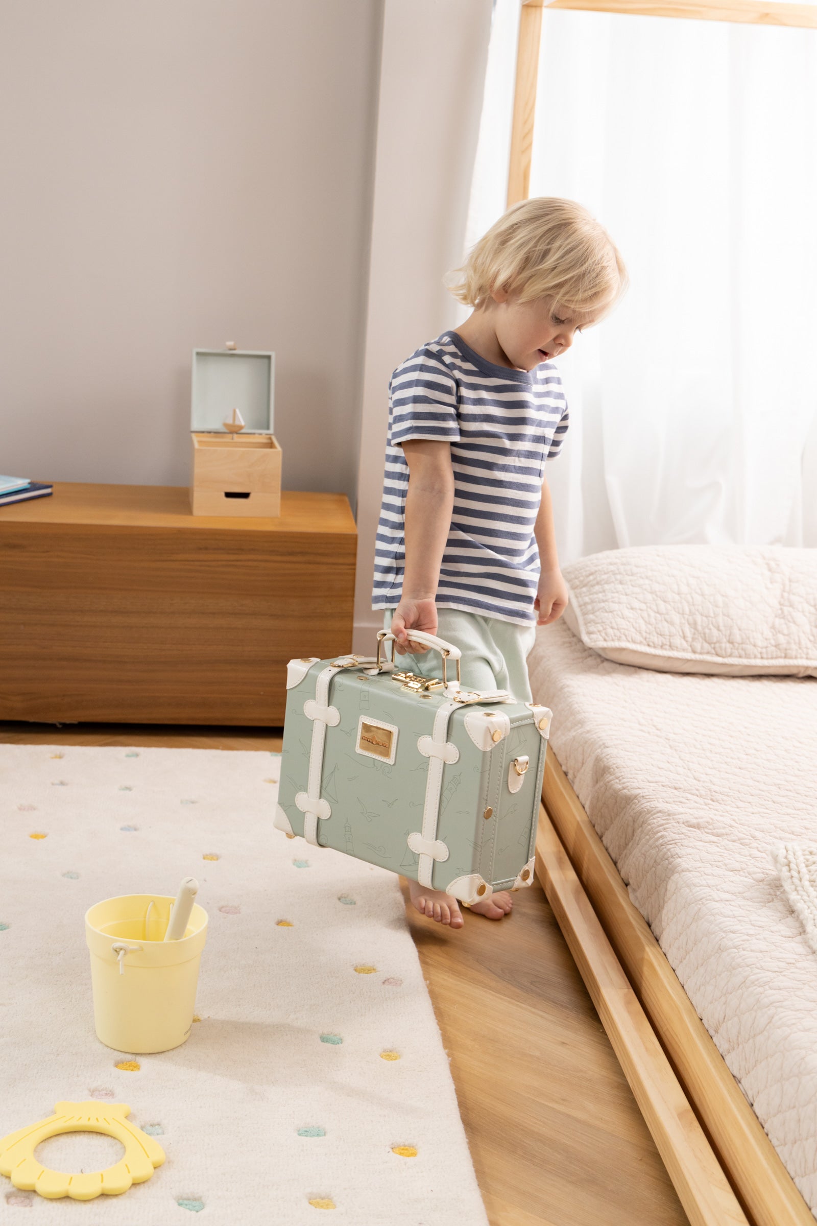 Vegan Leather Play Suitcase - Ocean – Coco Village