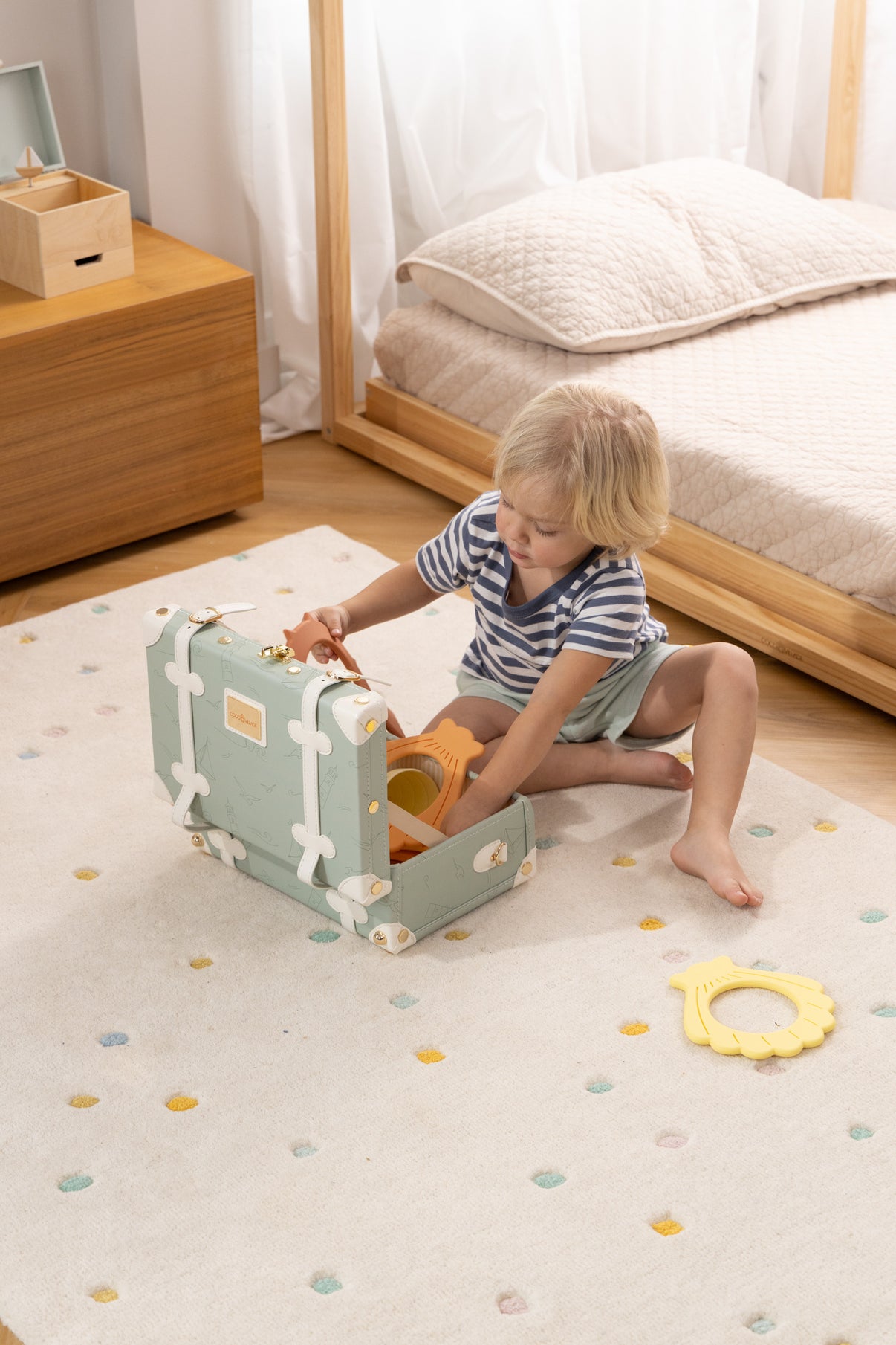 Vegan Leather Play Suitcase - Ocean – Coco Village