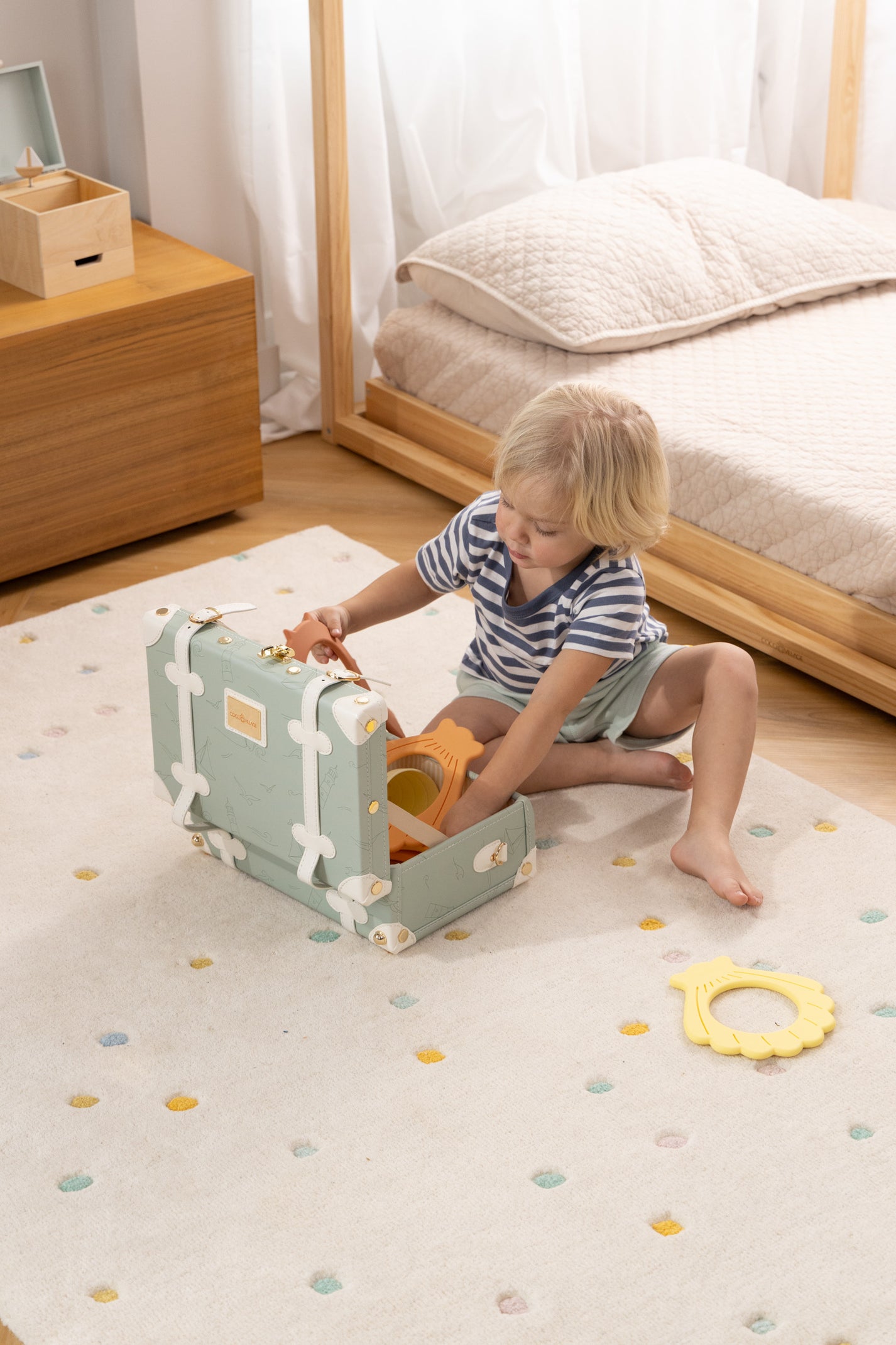 Vegan Leather Play Suitcase - Ocean – Coco Village