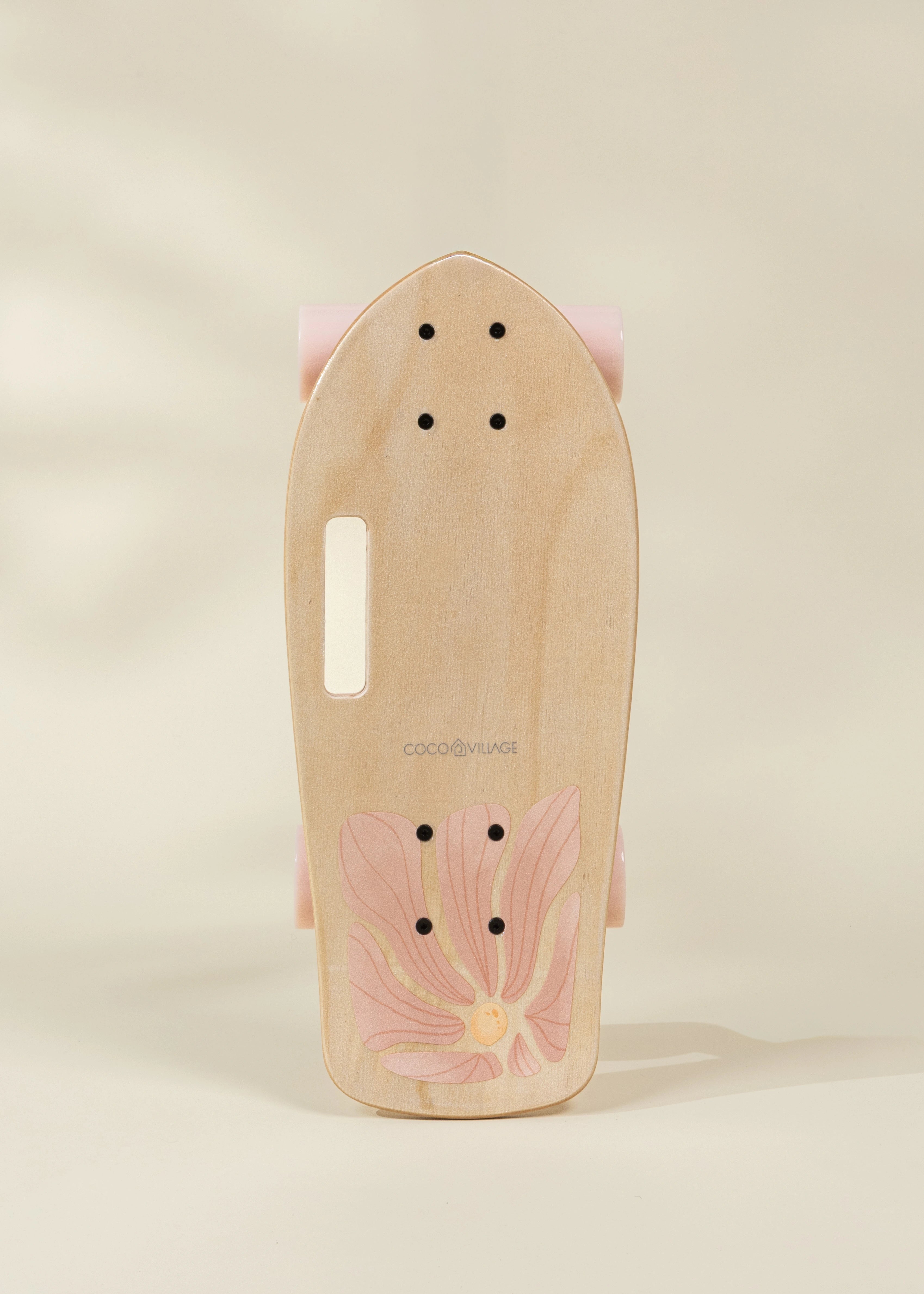 Kids’ Wooden Skateboard with Handle – Bloom – Coco Village